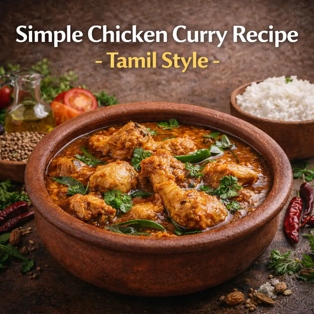Simple Chicken Curry Recipe – Tamil Style Homemade